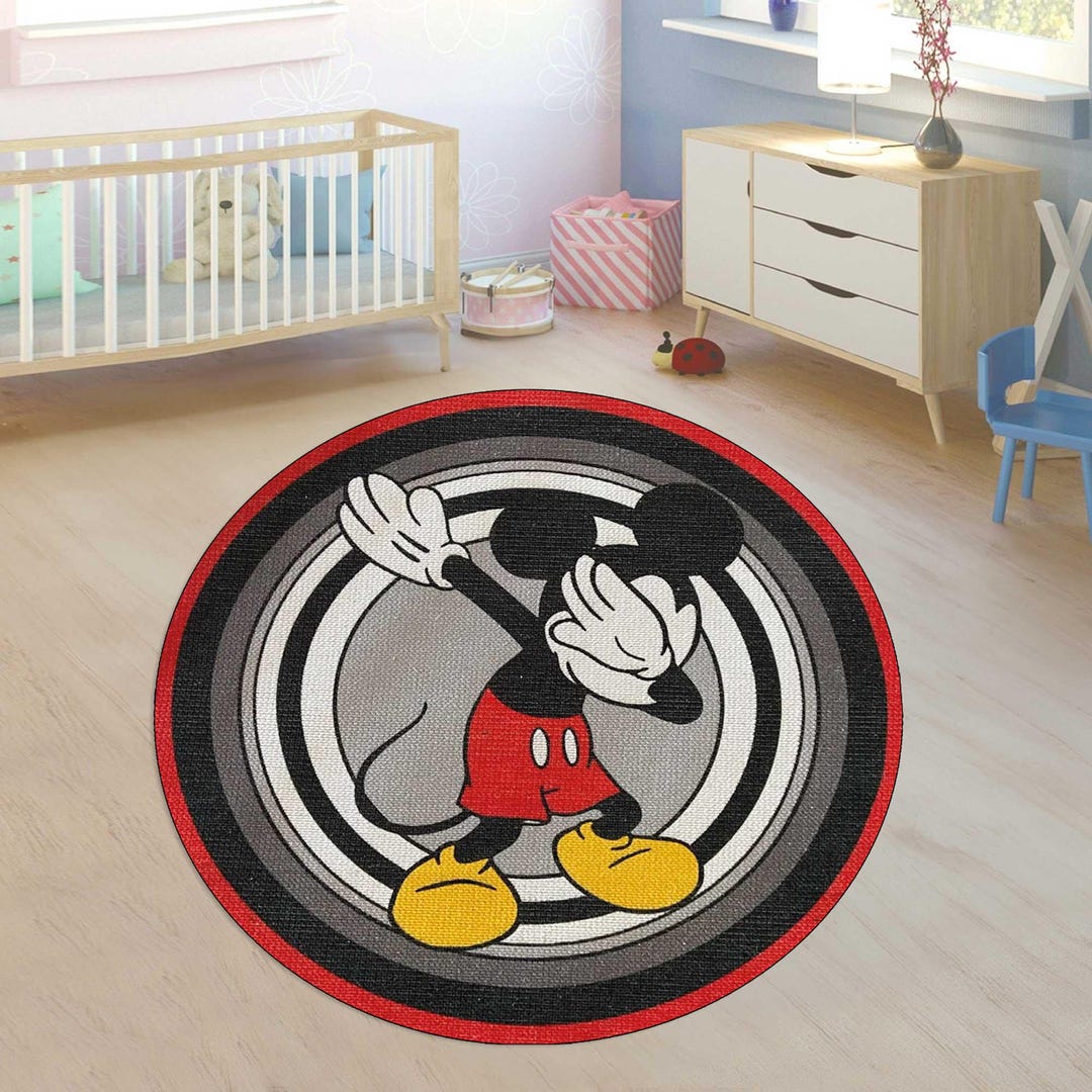 Mickey Mouse Rug, Mickey and Mini Mouse Themed Mat, Anti Allergic Girl ...