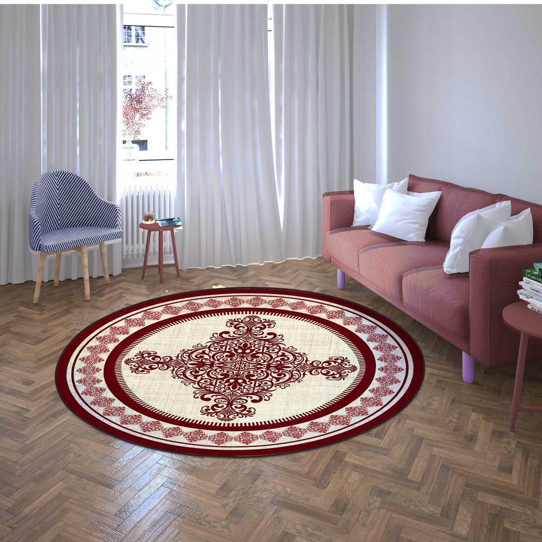 CROWN RUG, Graphic Mandala Patterned Rug, Decorative Kitchen-bathroom Carpet,cultural Design ...