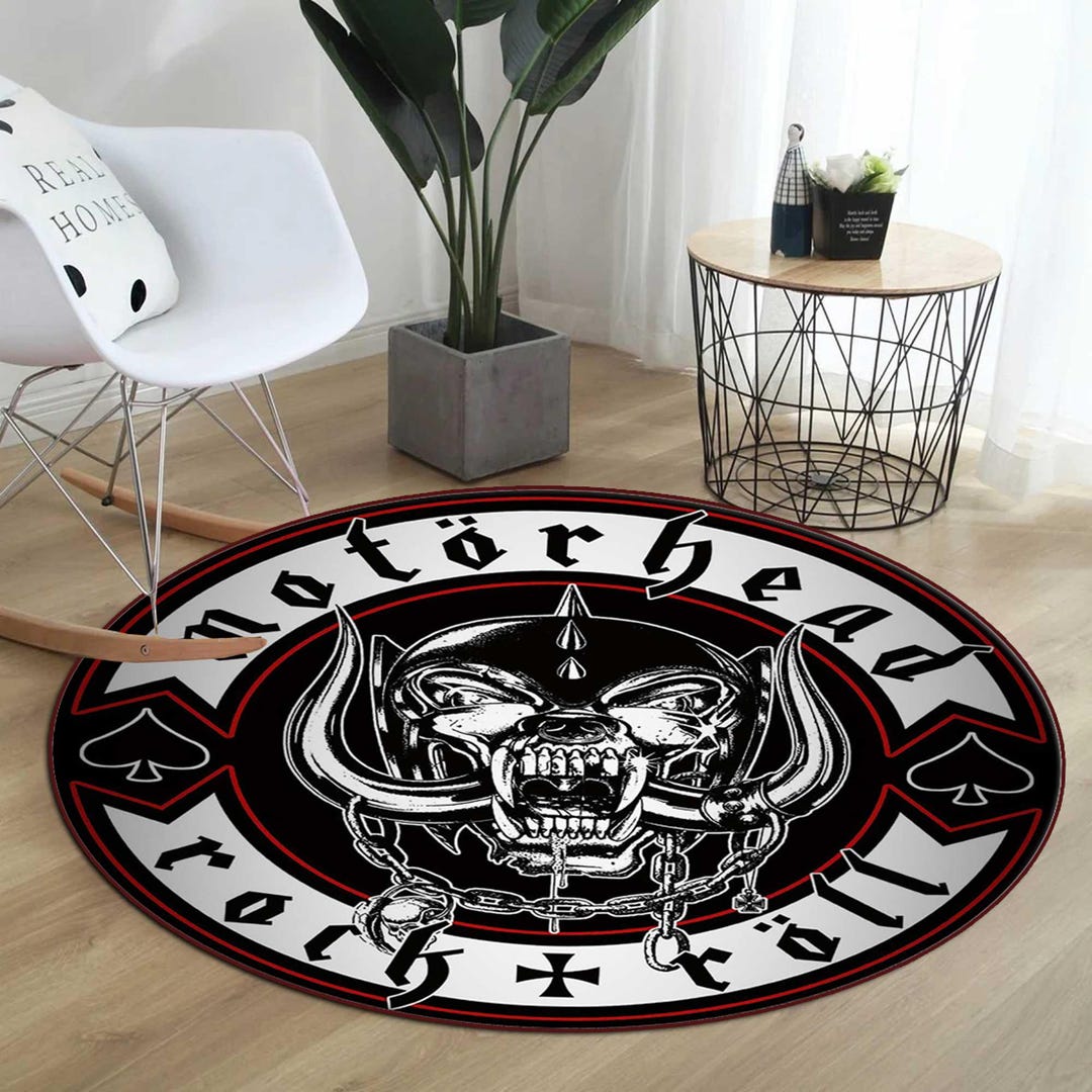 Heavy Metal Rug, Motor Bike Riders Rug, Heavy Metal Decor, Rock Decor ...