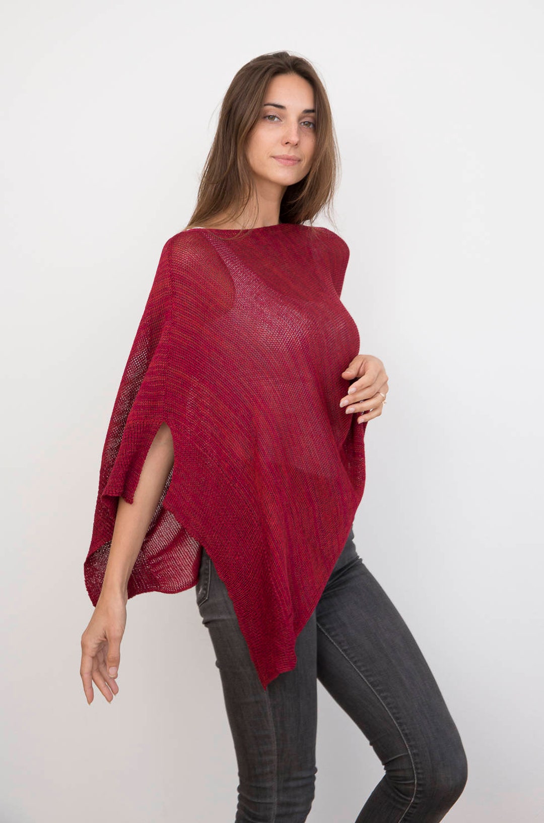 All Season Poncho: Red - Etsy