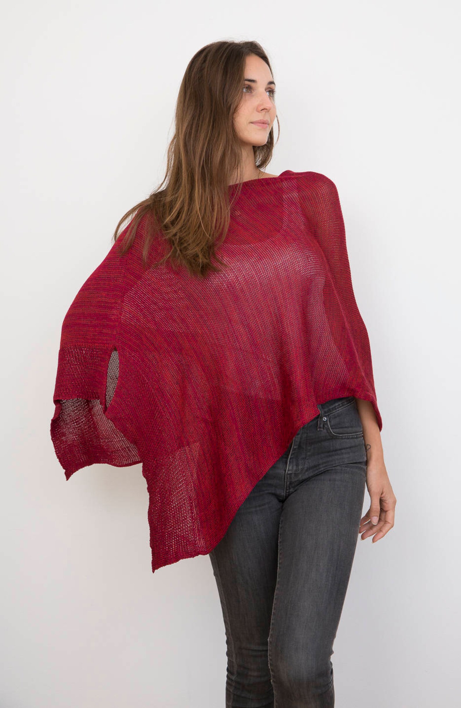 All Season Poncho: Red - Etsy