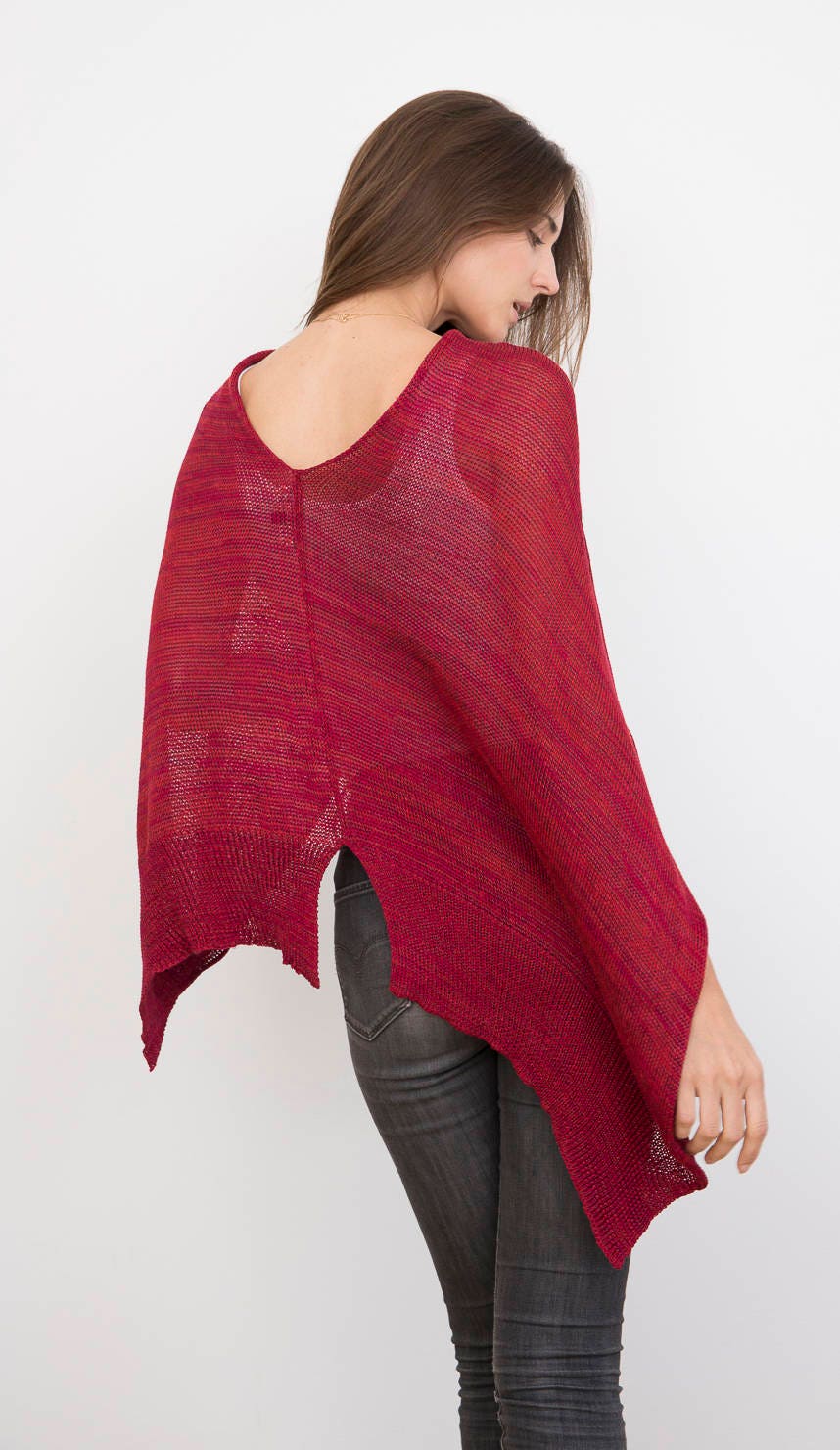 All Season Poncho: Red - Etsy