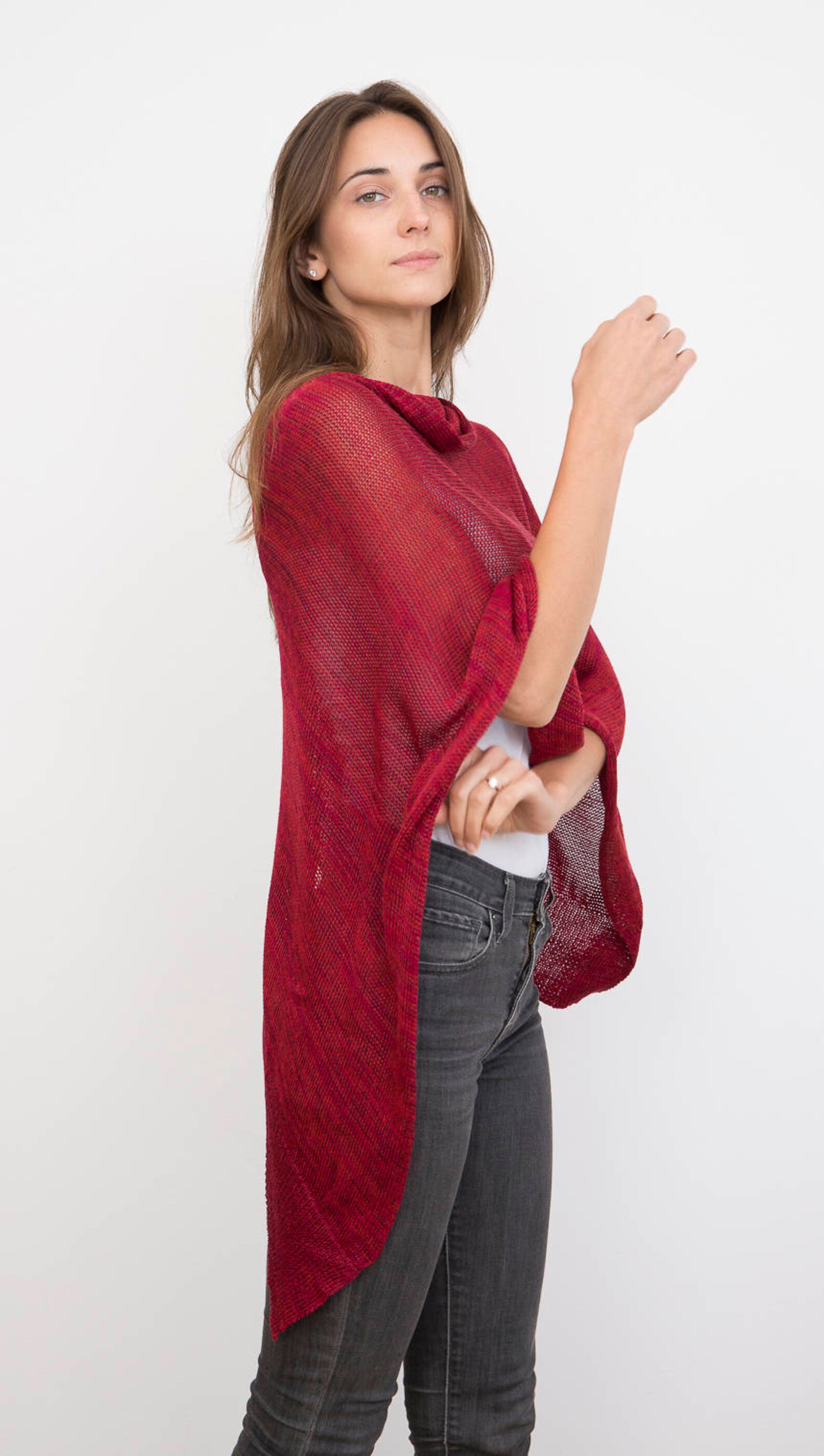 All Season Poncho: Red - Etsy
