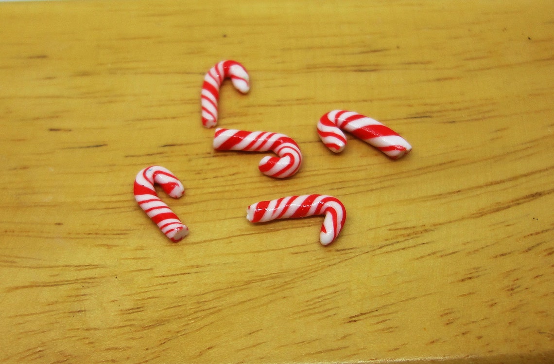 Miniature Bowl of Candy Canes - Etsy
