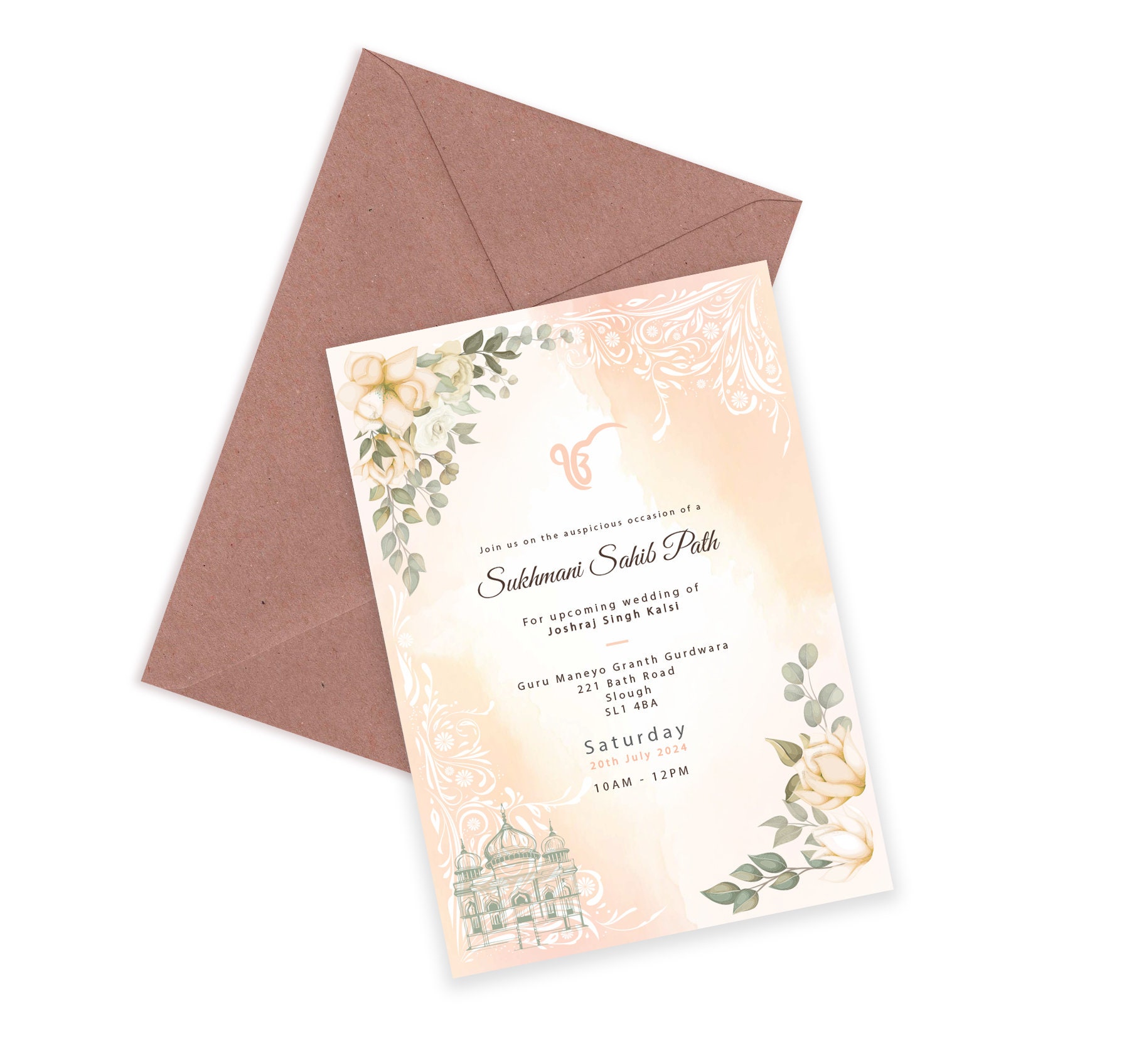 Indian Wedding Invite - Sukhmani Sahib Path Sikh Invitation - Etsy