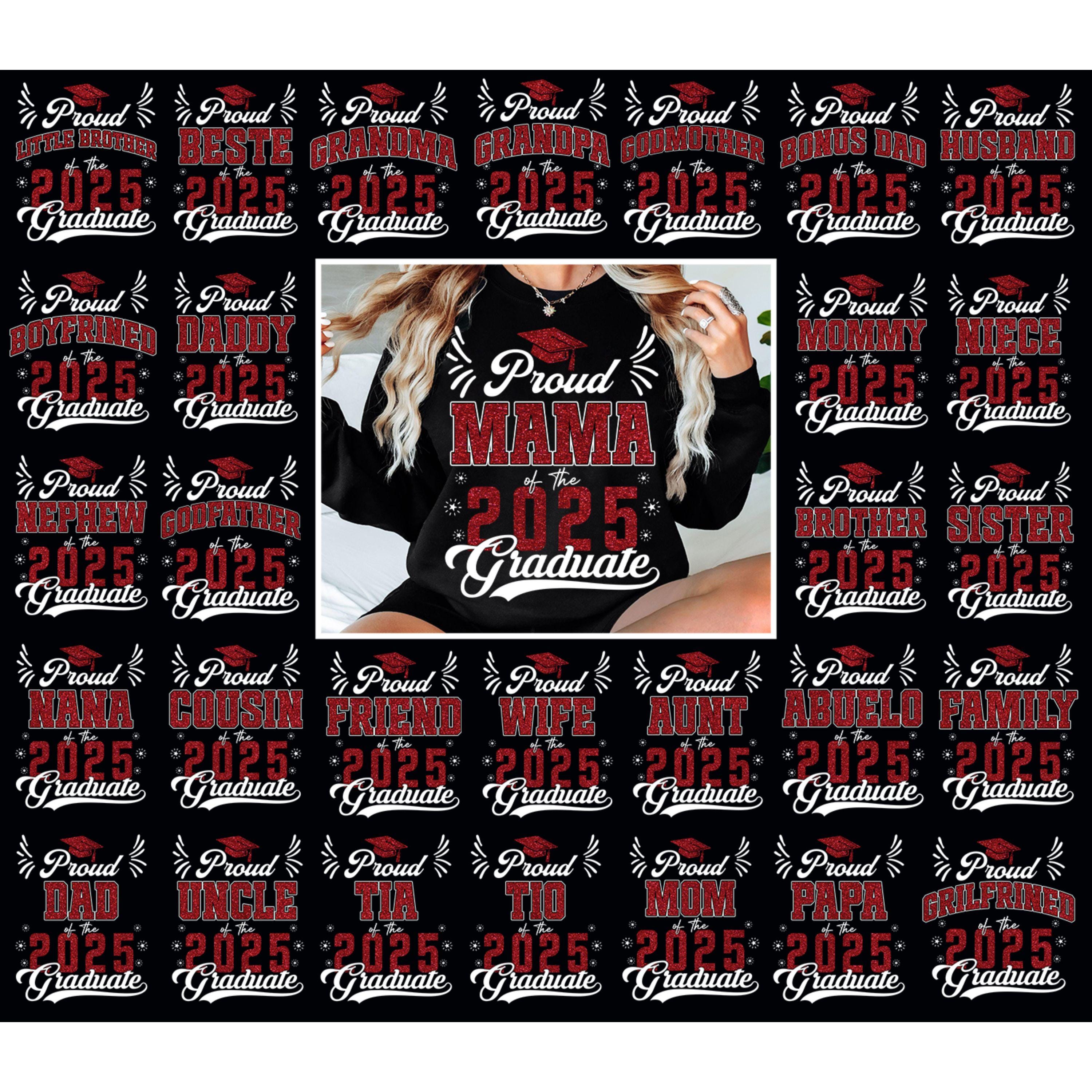 Proud Graduate Family 2025 PNG Bundle, Proud Senior 2025 Bundle ...