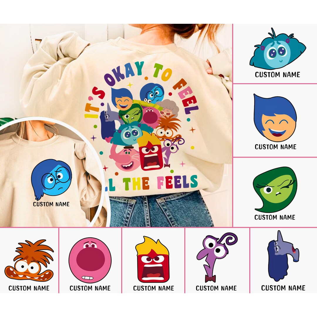 Custom Double Sided Png, It's Okay to Feel All the Feels, Cartoon ...