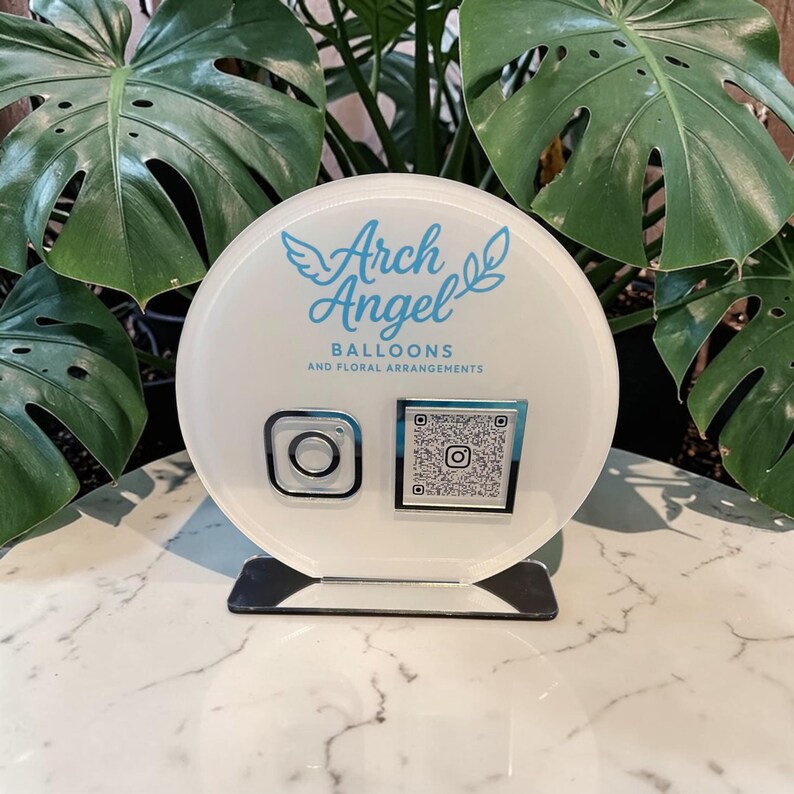 Acrylic QR Code Display Sign: Social Media, Google Review, Scan to Pay ...