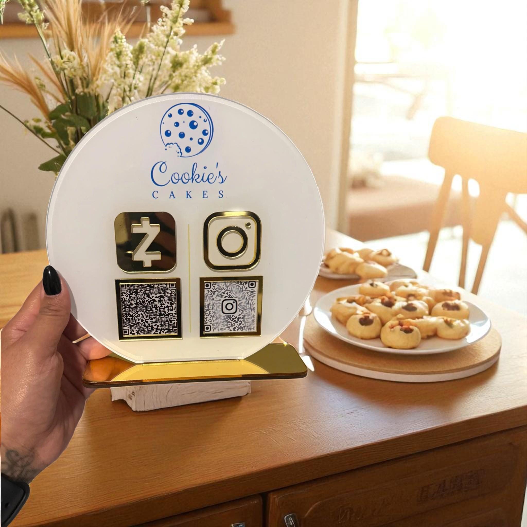 Acrylic QR Code Display Sign: Social Media, Google Review, Scan to Pay ...