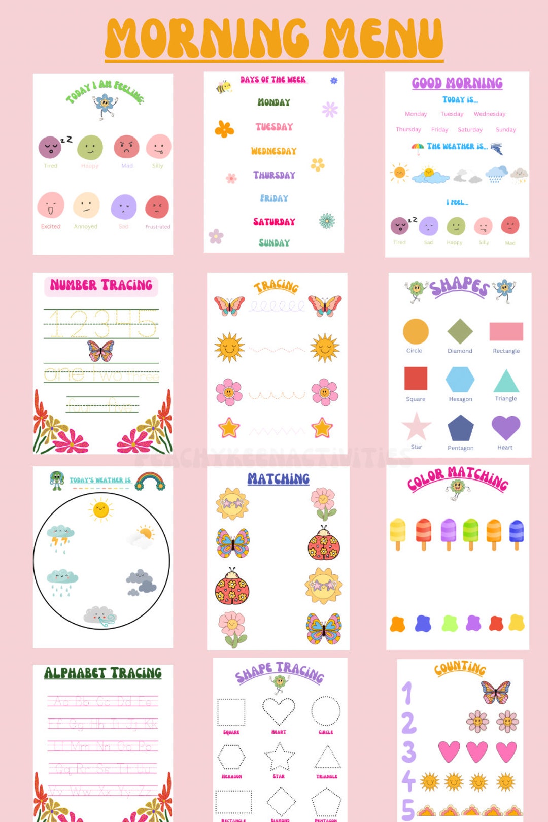 Morning Menu Printables | Busy Book Activities | Toddler Learning ...