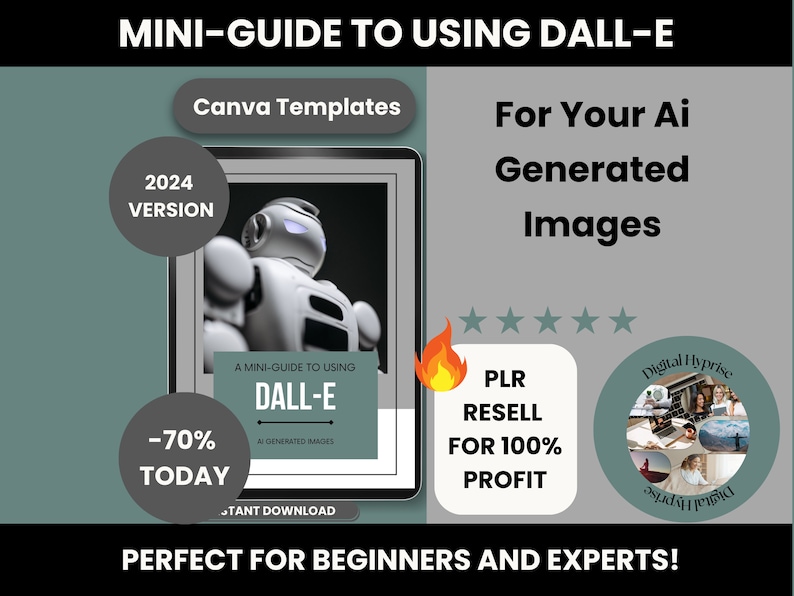 Dalle 3 Prompt Guide, Ai Generated Art Guide, Dalle Prompts Course, Editable Canva Guide ...