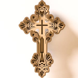 3D Layered Cross SVG File: Laser Cut Multilayer Design - Etsy