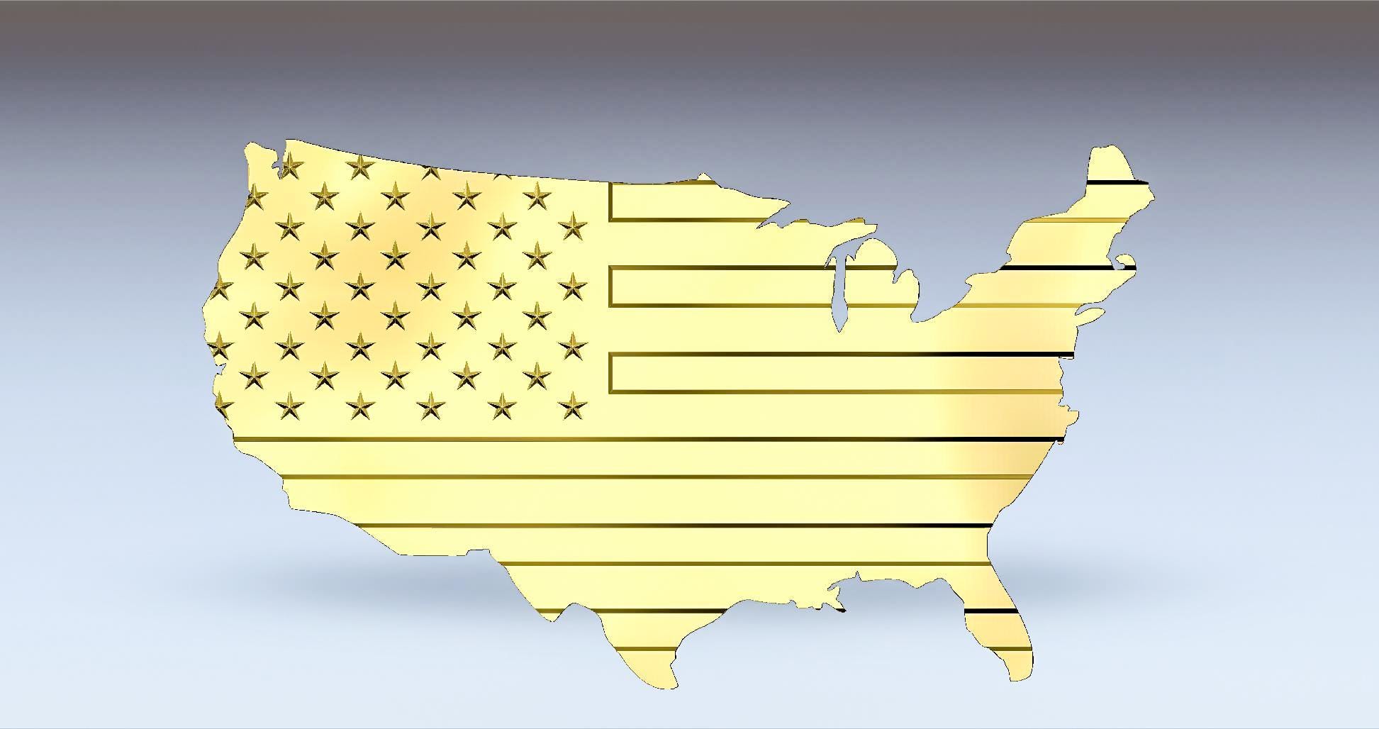 CNC American Flag 3D Model – Wavy USA (stl/obj/dxf Files) - Etsy