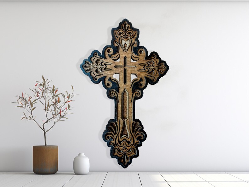 3D Layered Cross SVG File: Laser Cut Multilayer Design - Etsy