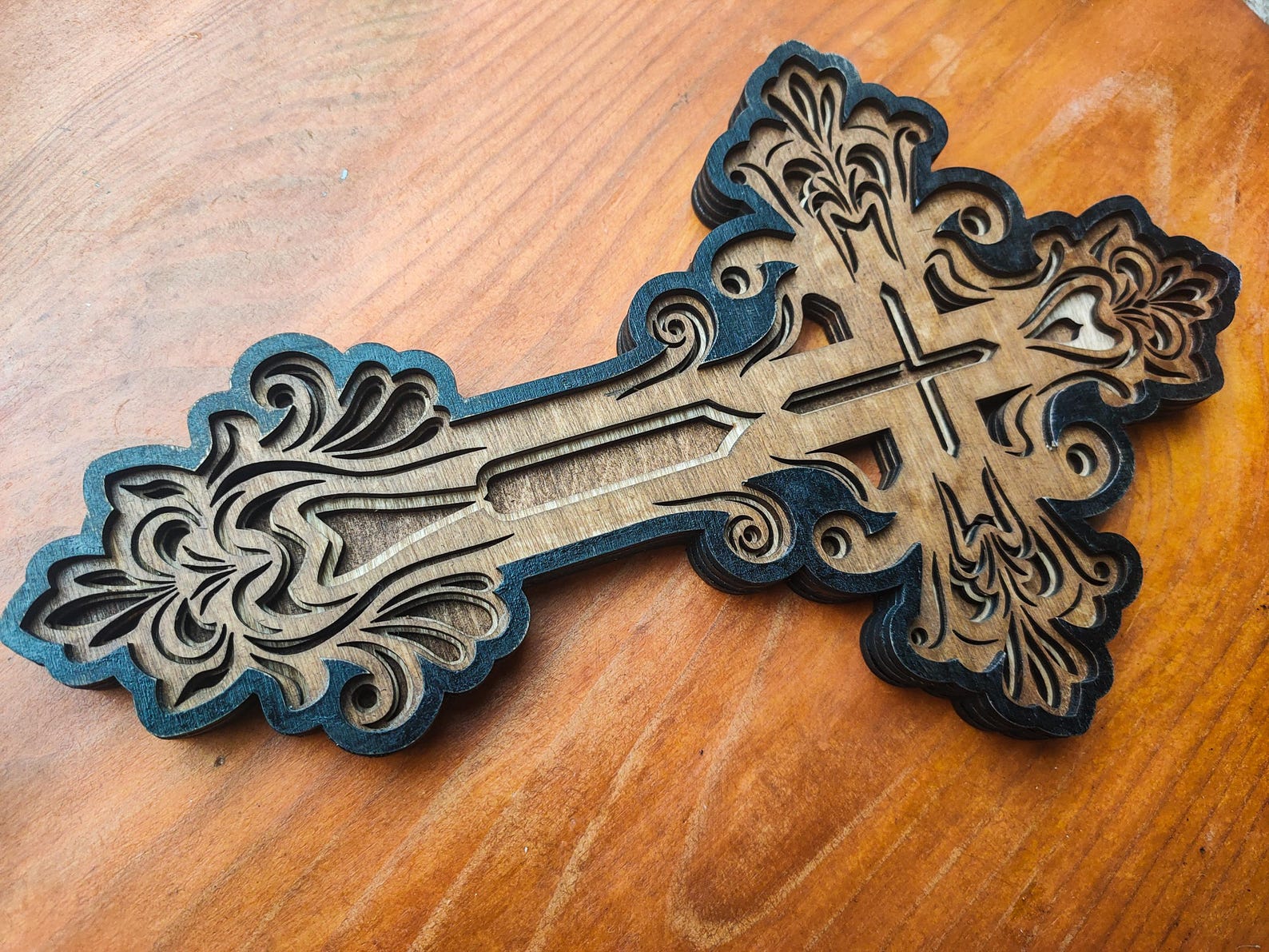 3D Layered Cross SVG File: Laser Cut Multilayer Design - Etsy