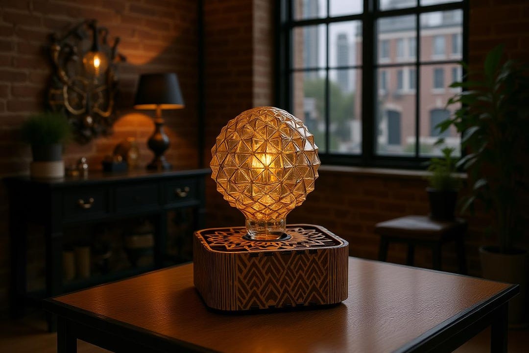 Layered Laser Cut File: 3D Svg Loft Lamp - Etsy