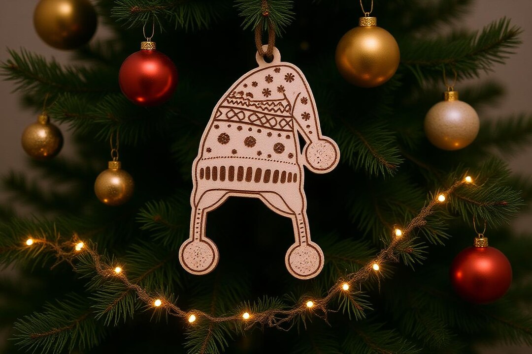 Christmas Tree Ornament Svg: Funny Christmas Hat - Laser Cut File - Etsy