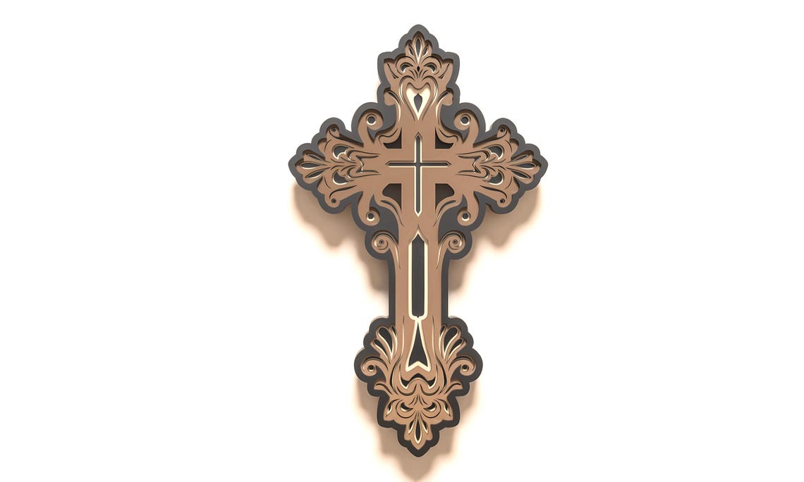 3D Layered Cross SVG File: Laser Cut Multilayer Design - Etsy