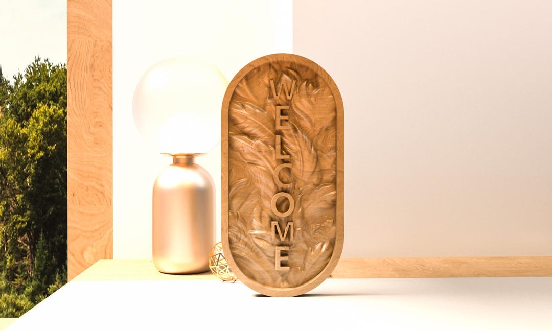 Welcome Sign Cnc - Cnc Files for Wood - Cnc Wood Sculpture - Stl Wall ...