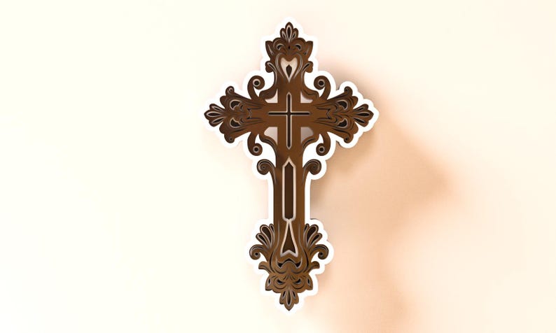 3D Layered Cross SVG File: Laser Cut Multilayer Design - Etsy