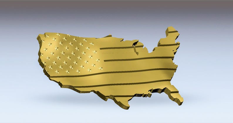 USA Flag for Cnc - American Flag Cnc - 3D Model USA Flag - Stl Flag ...