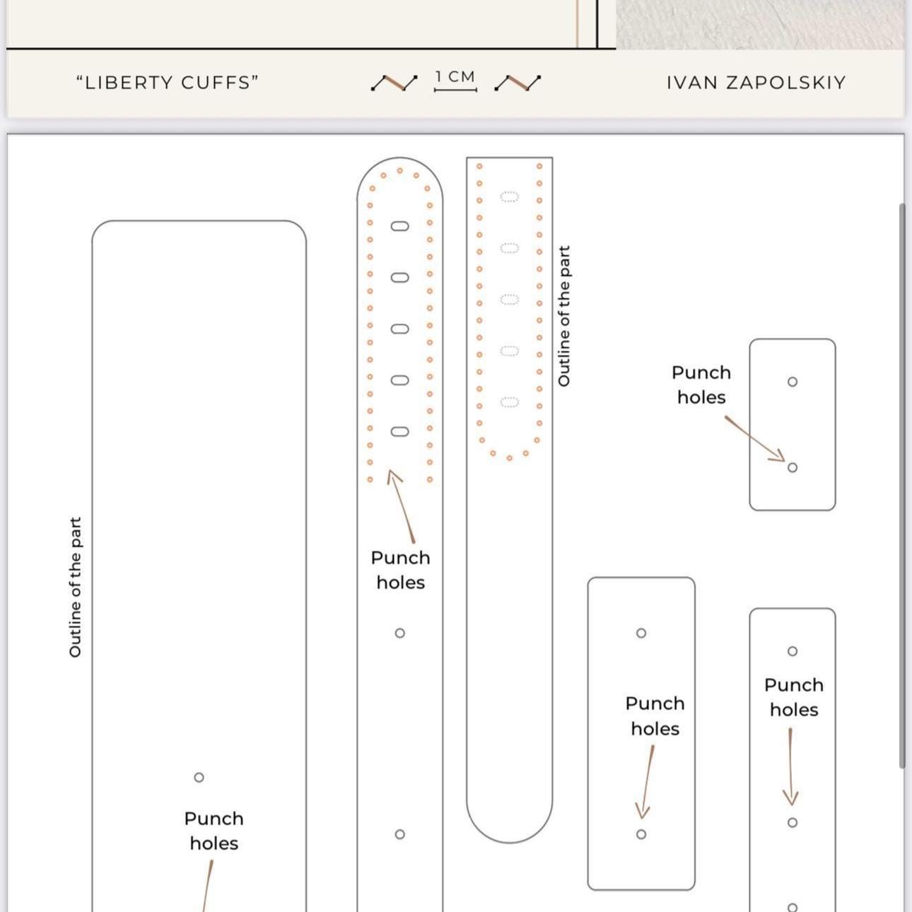 Leather Cuffs Pattern PDF: DIY Wrist Cuffs Template - Etsy