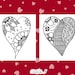 Zentangle Hearts Coloring Pages Printable PDF Download for Stress ...