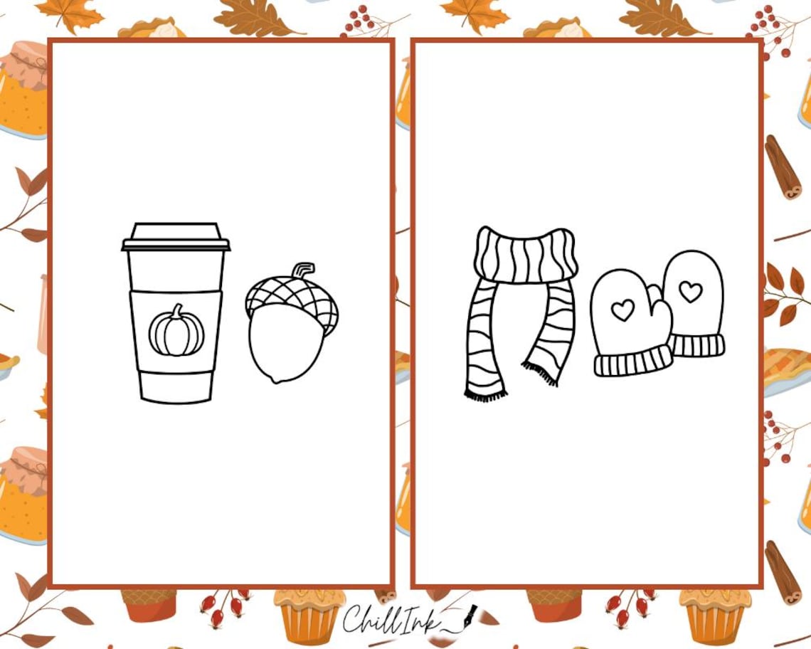 Set of 10 Chill and Cozy Fall Coloring Pages Printable PDF Download for ...