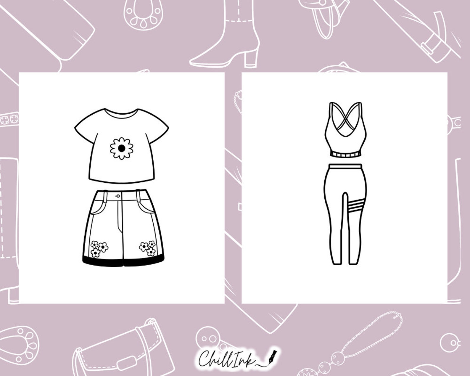 10 Pages of Outfits to Color Printable PDF Download for Stress Relief ...