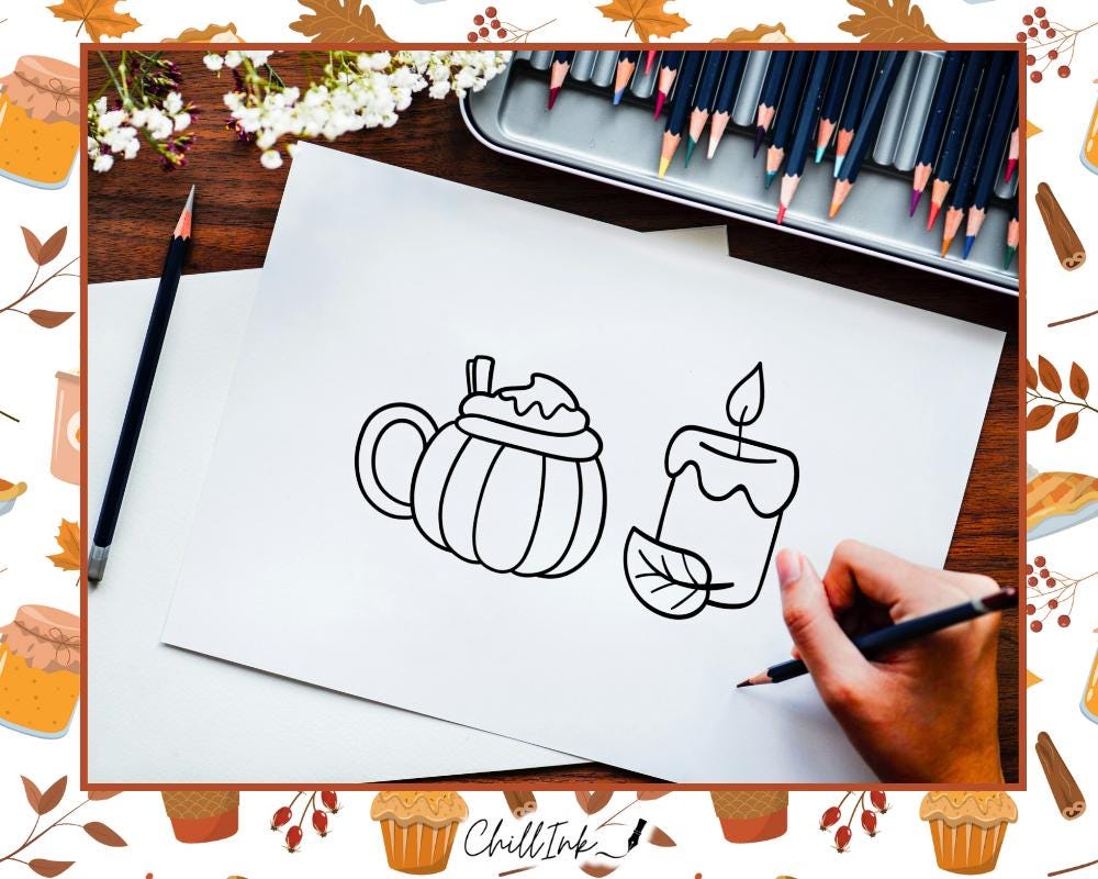 Set of 10 Chill and Cozy Fall Coloring Pages Printable PDF Download for ...