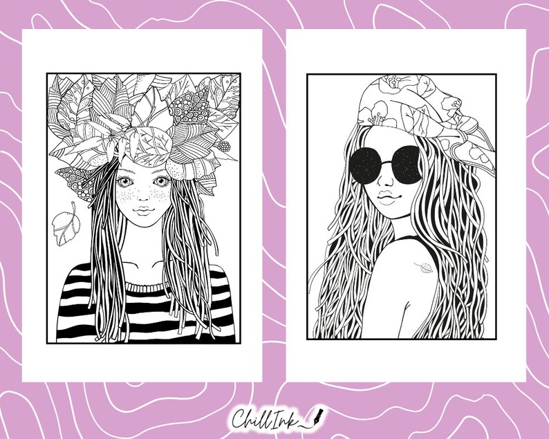Set of 10 Printable Girls Coloring Pages | PDF Download | Fun and ...