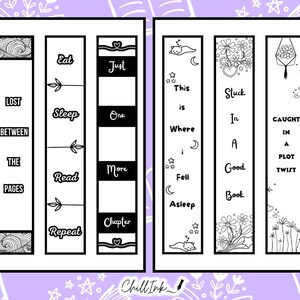 Set of 12 Printable Bookmarks to Color | Cute, Funny, and Quirky ...