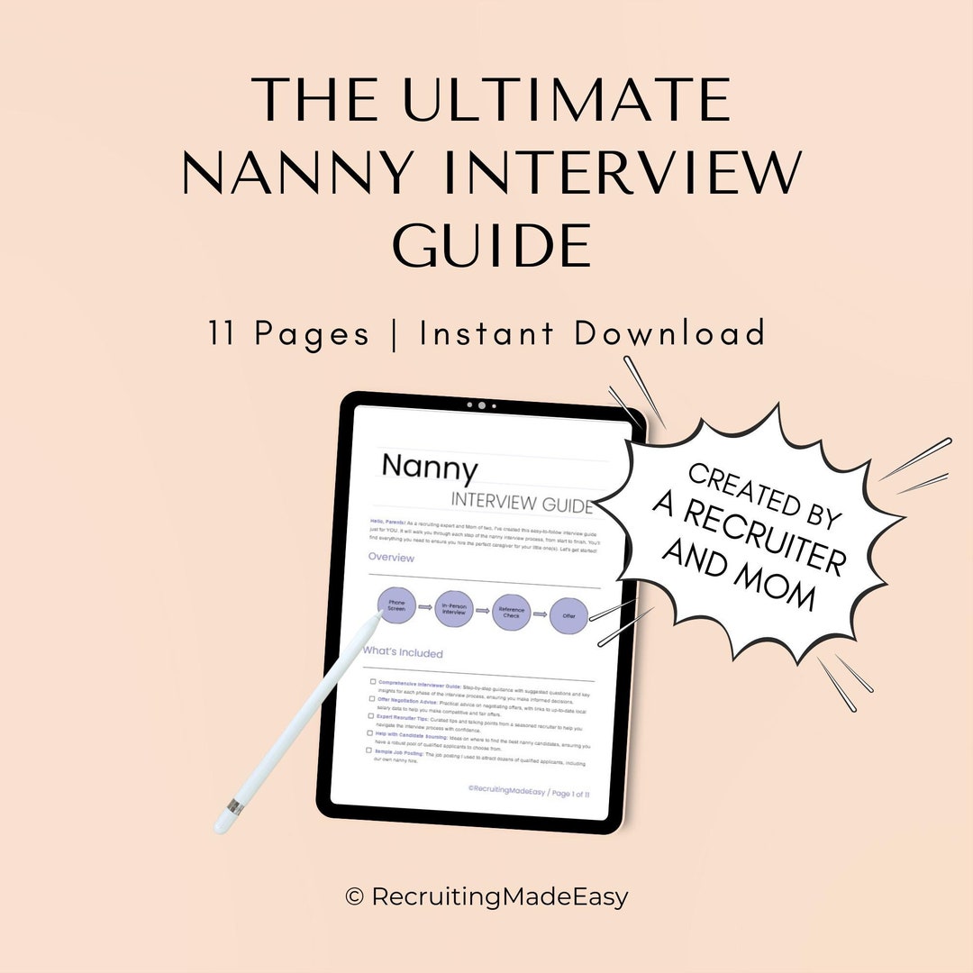Nanny Guide How to Hire a Nanny Binder With Essential Interview ...