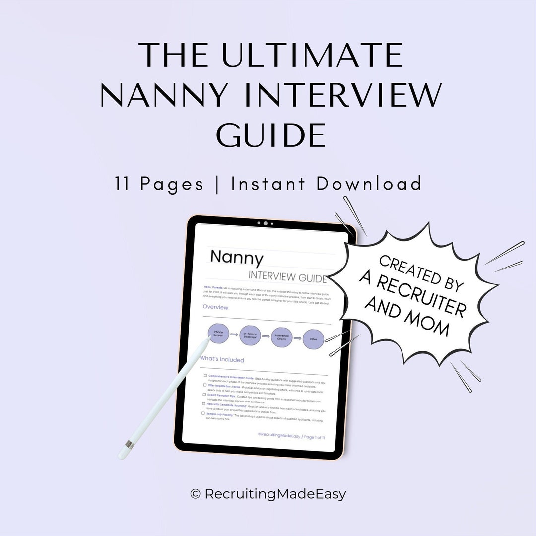 Printable Nanny Interview Guide Essential Questions to Ask When Hiring ...