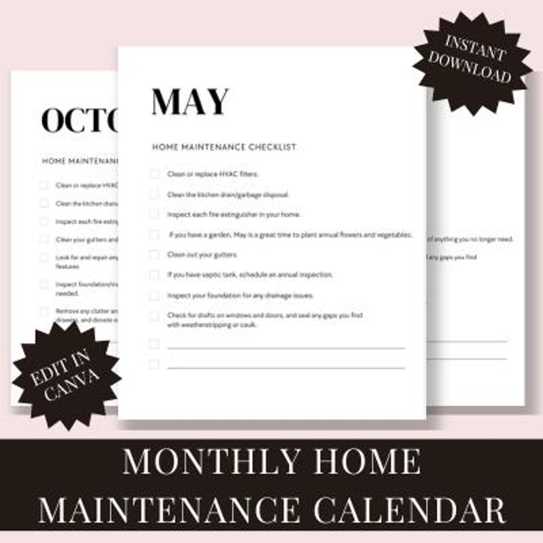 Monthly Home Maintenance Checklist | Real Estate Marketing | new Home ...