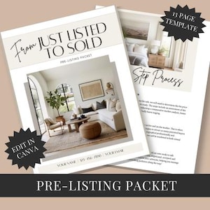 Pre Listing Packet | Listing Presentation | Real Estate Marketing ...