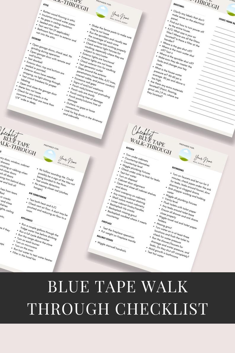 Buyer Final Walk Through Checklist Template, Home Buyer Checklist, New ...