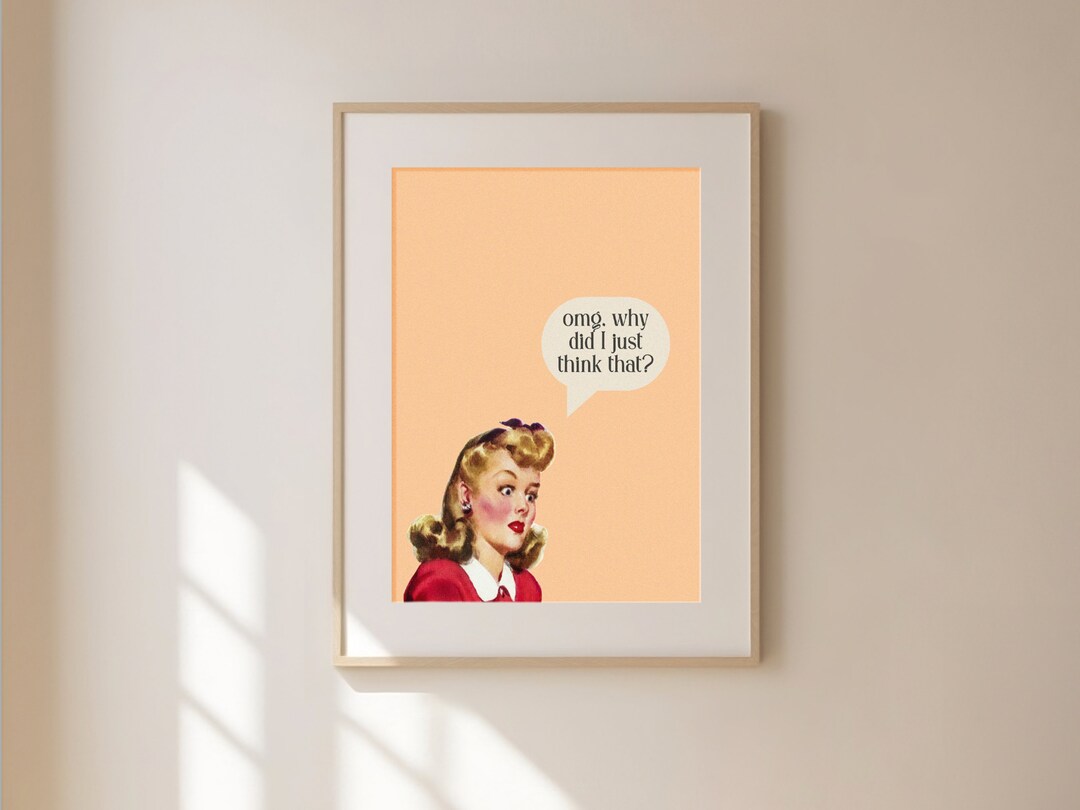 Intrusive Thoughts Art Print, Sassy Digital Prints Wall Art Maximalist ...