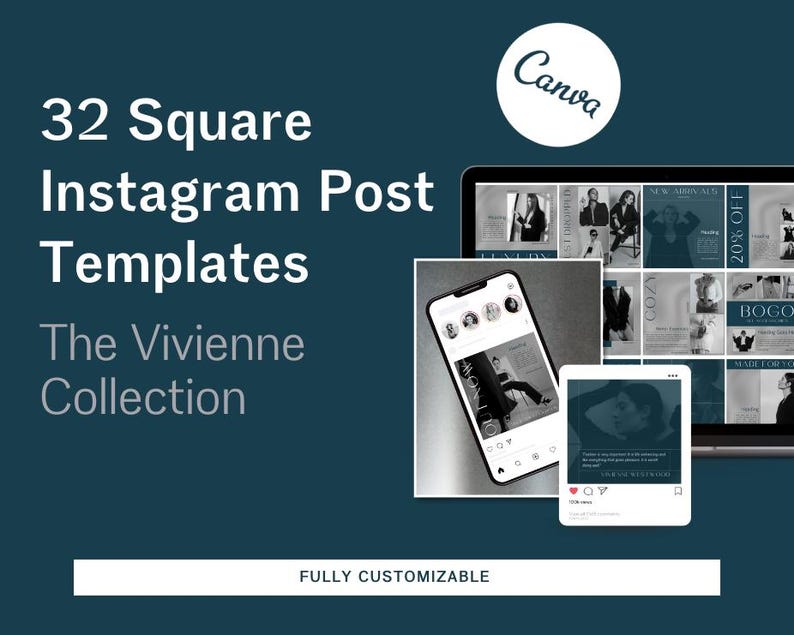 Vivienne Canva Instagram Post Templates Fashion Social Media Posts ...