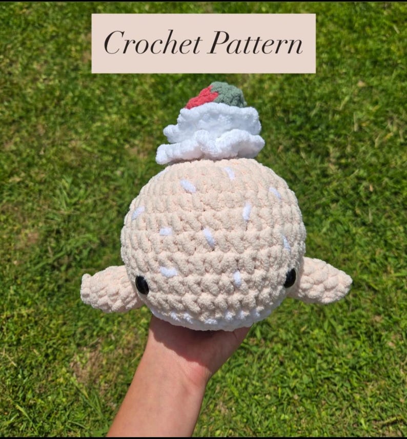 Baby Strawberry Whale Crochet Pattern, Amigurumi Plushie (PDF Pattern ...