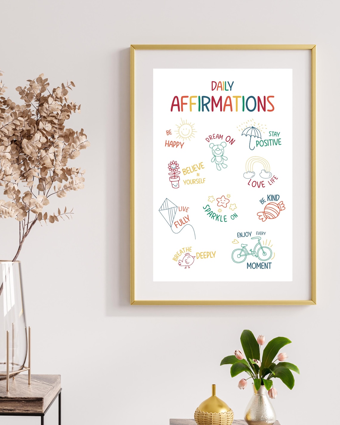 Positive Affirmations Print, Daily Motivational Quotes (digital ...