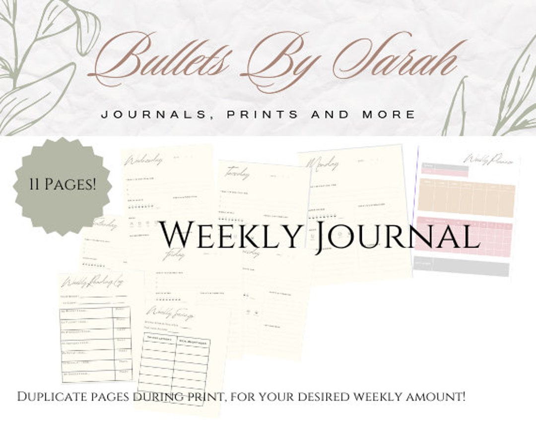 Journal, Bullet Journal, Aesthetic Planner, Weekly Planner - Etsy