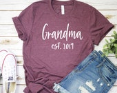 Grandma Est Shirt Grandma Est Custom Year T-shirt New | Etsy