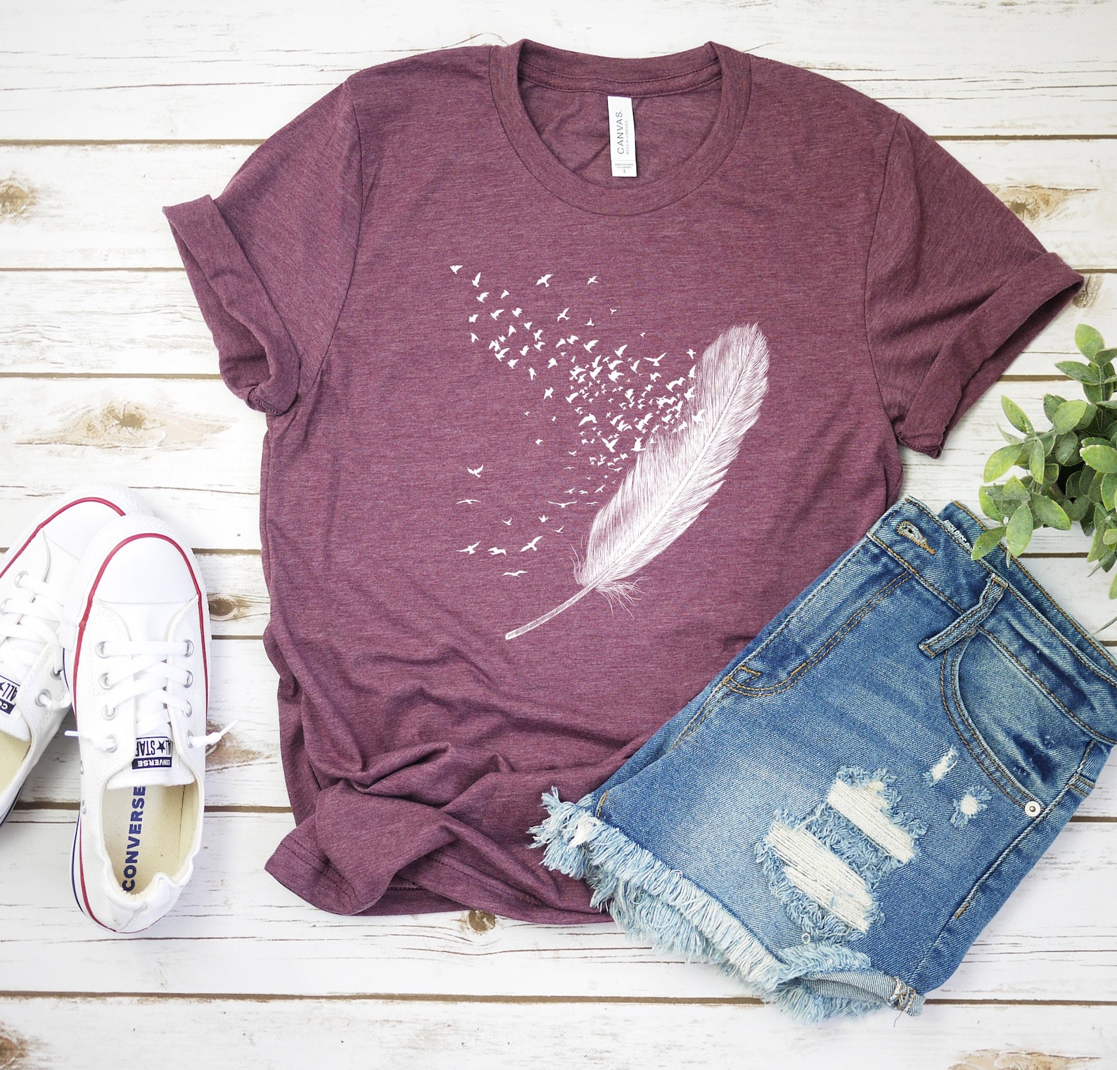 Feather Birds Shirt Graphic Tee Feather Unisex Tshirt Women - Etsy