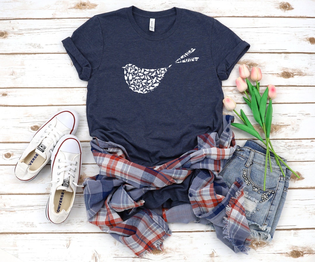 Bird T-shirt, Birds in a Bird, Graphic Womens Shirt, Graphic Birds ...