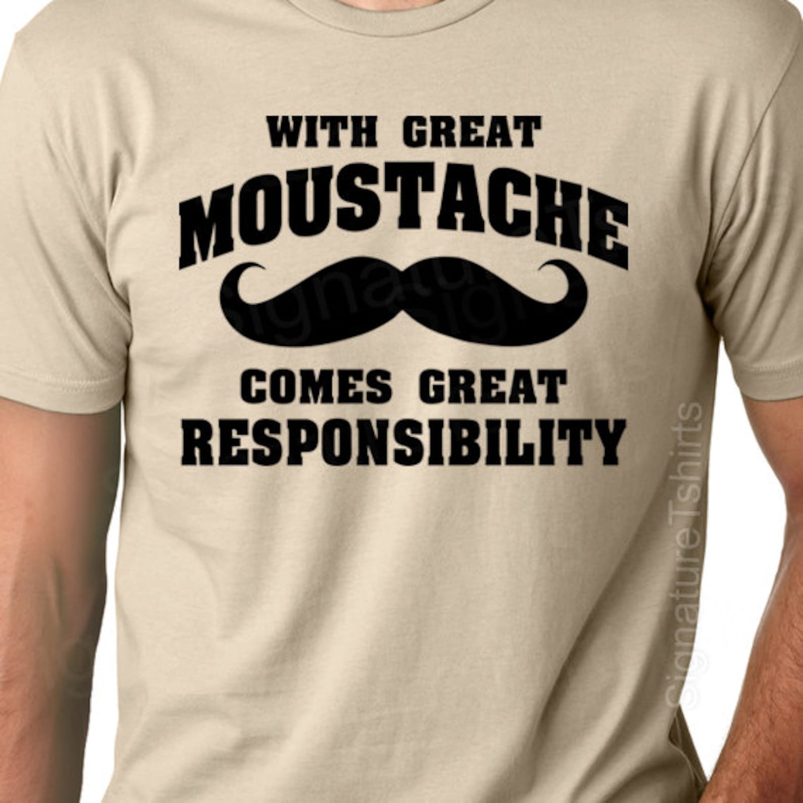 With Great Moustache Mens Dad T-shirt Tshirt Comes Great - Etsy