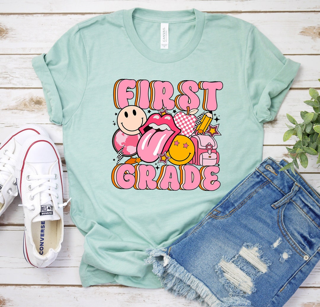 First Grade Shirt, Back to School Shirt, Hello First Grade Retro Shirt ...