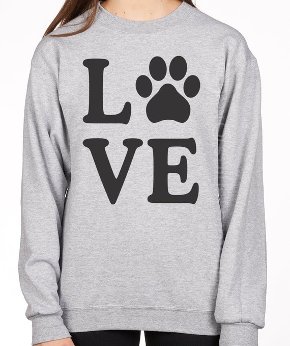 Paw Print Shirt Love Sweatshirt Funny Unisex Sweater Christmas - Etsy