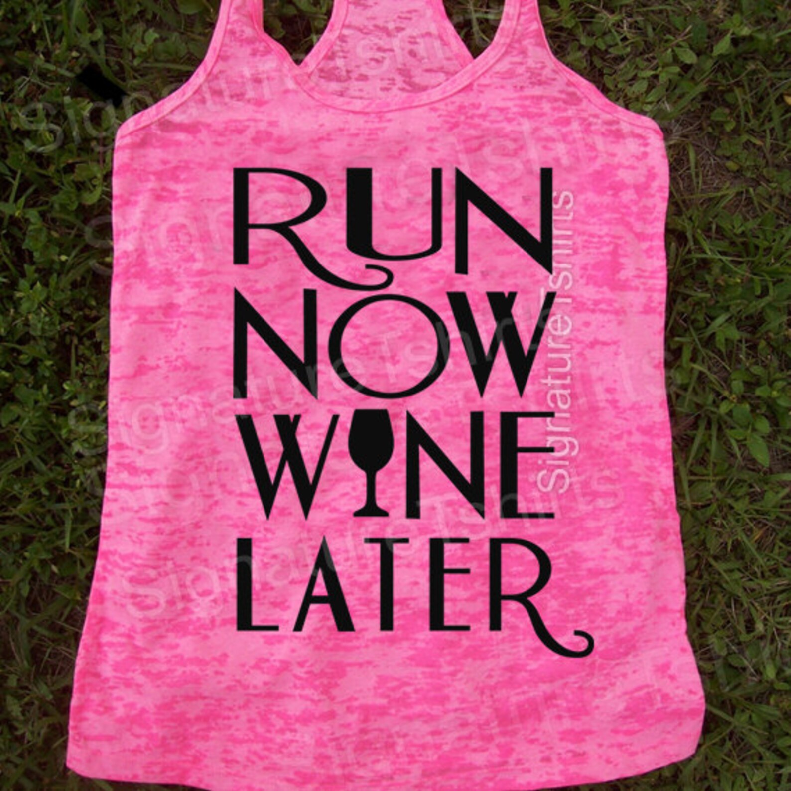 Run Now Wine Later Tank Top. Running Workout Shirt. Burnout Tank Top ...