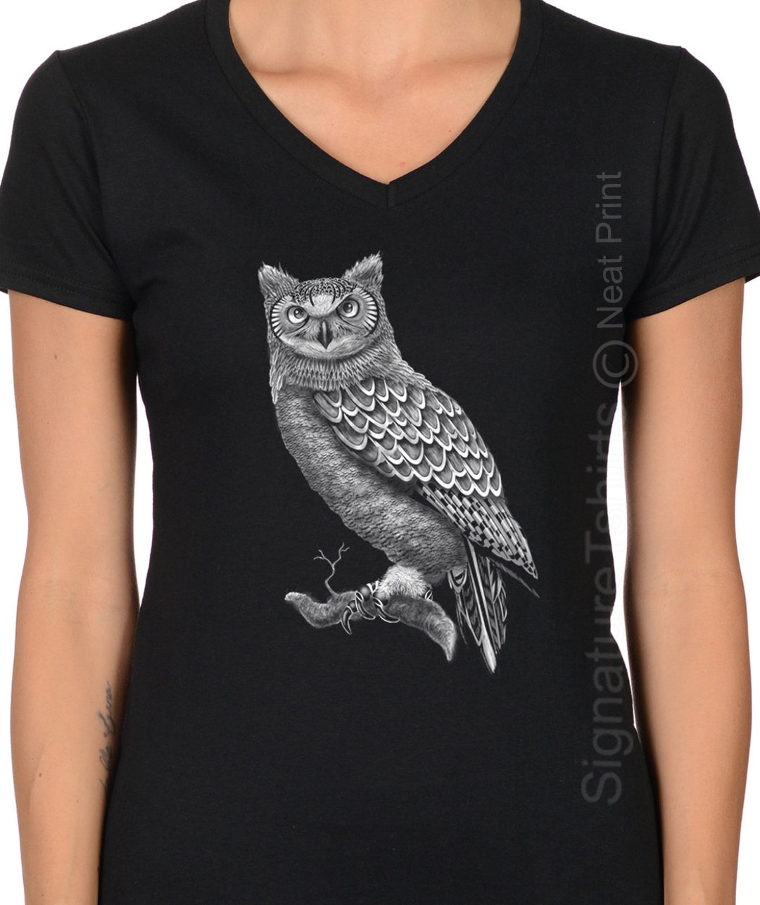 Plus Size Owl Shirt, Graphic Tee, Women V-neck T Shirt, Bird Tshirt ...